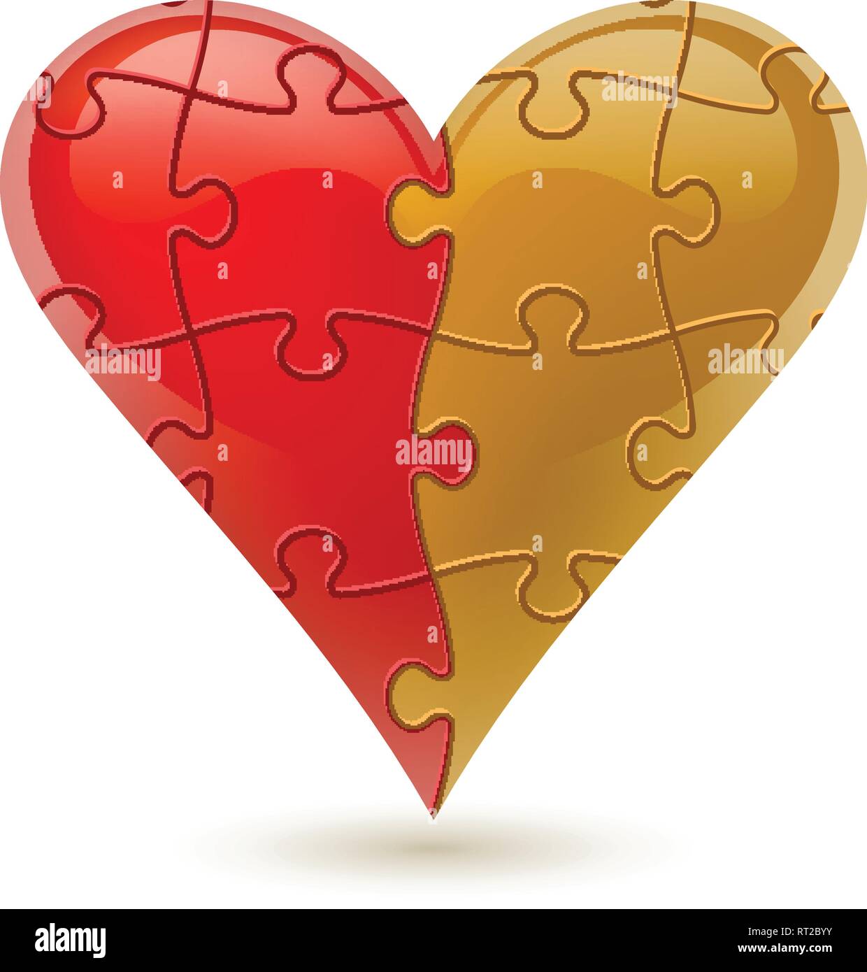 Puzzle heart. Vector illustration Stock Vector Image & Art - Alamy