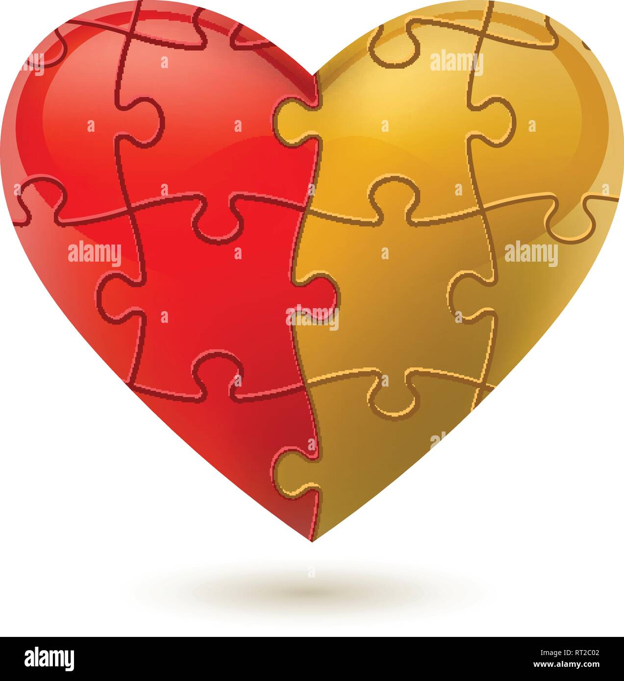 Puzzle heart. Vector illustration Stock Vector Image & Art - Alamy