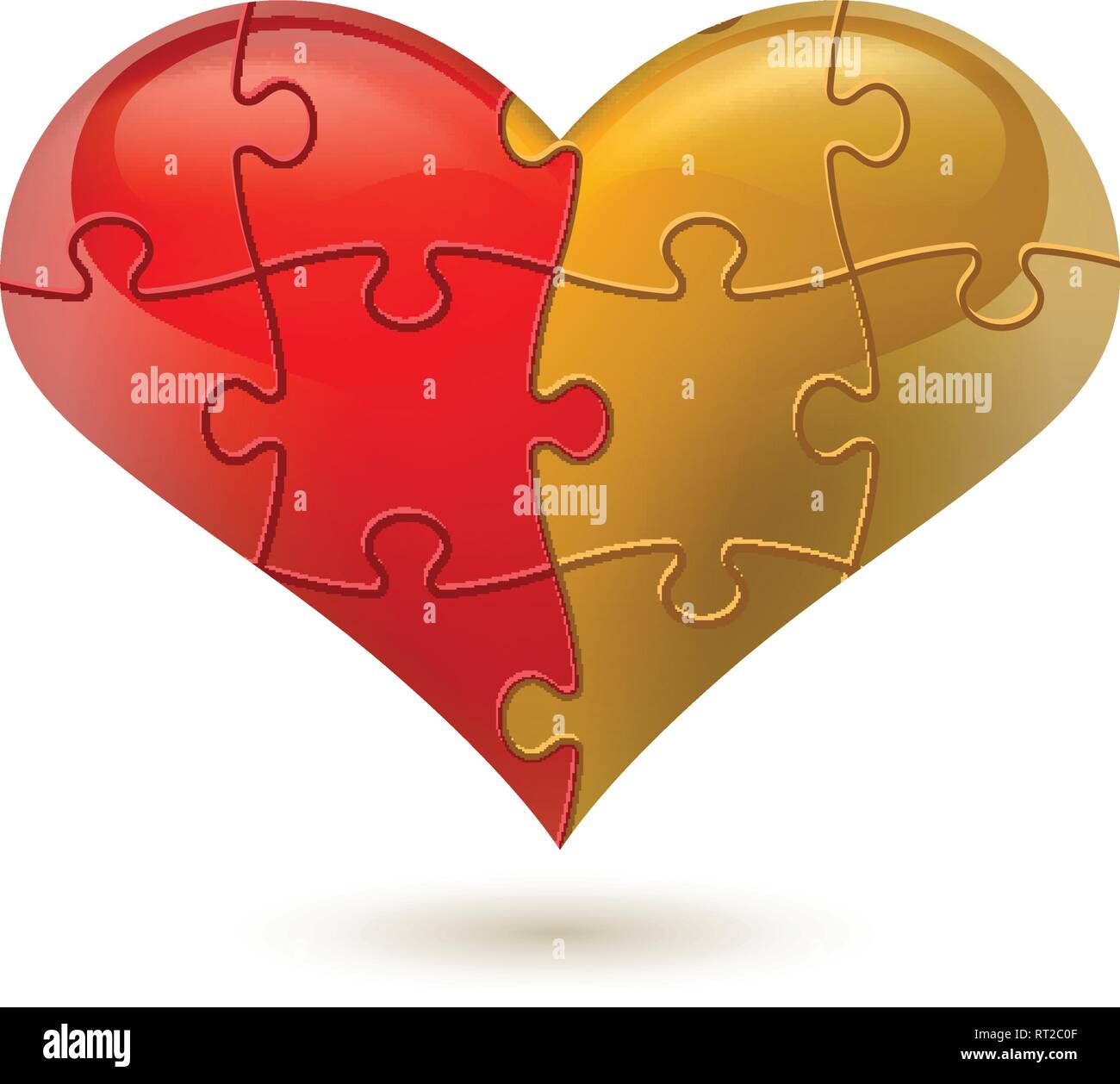 Puzzle heart. Vector illustration Stock Vector Image & Art - Alamy