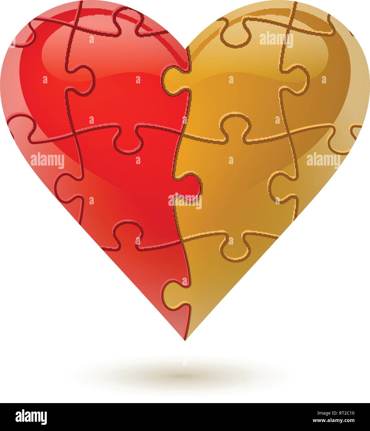 Puzzle heart. Vector illustration Stock Vector Image & Art - Alamy