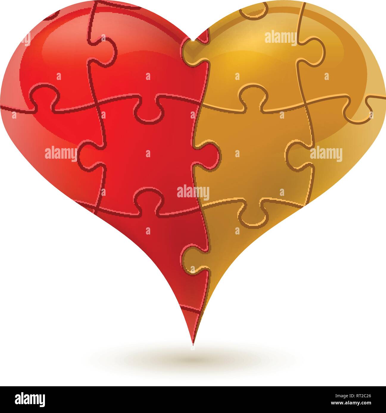 Puzzle heart. Vector illustration Stock Vector Image & Art - Alamy