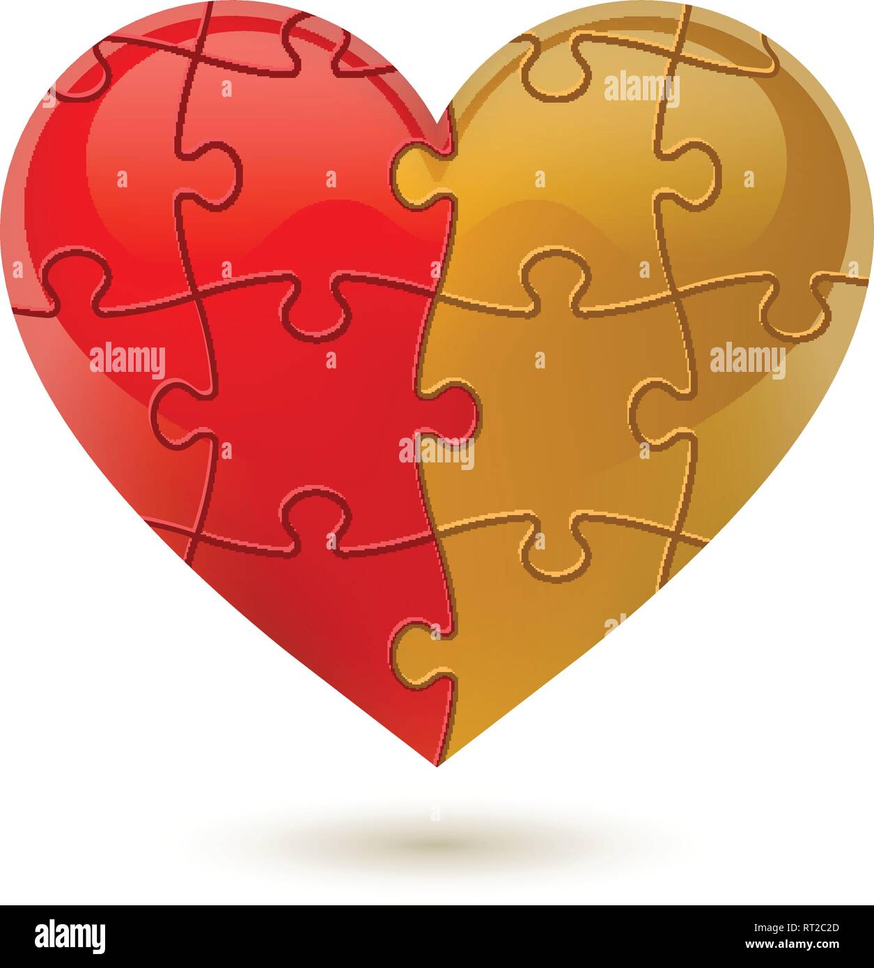 Puzzle heart. Vector illustration Stock Vector Image & Art - Alamy