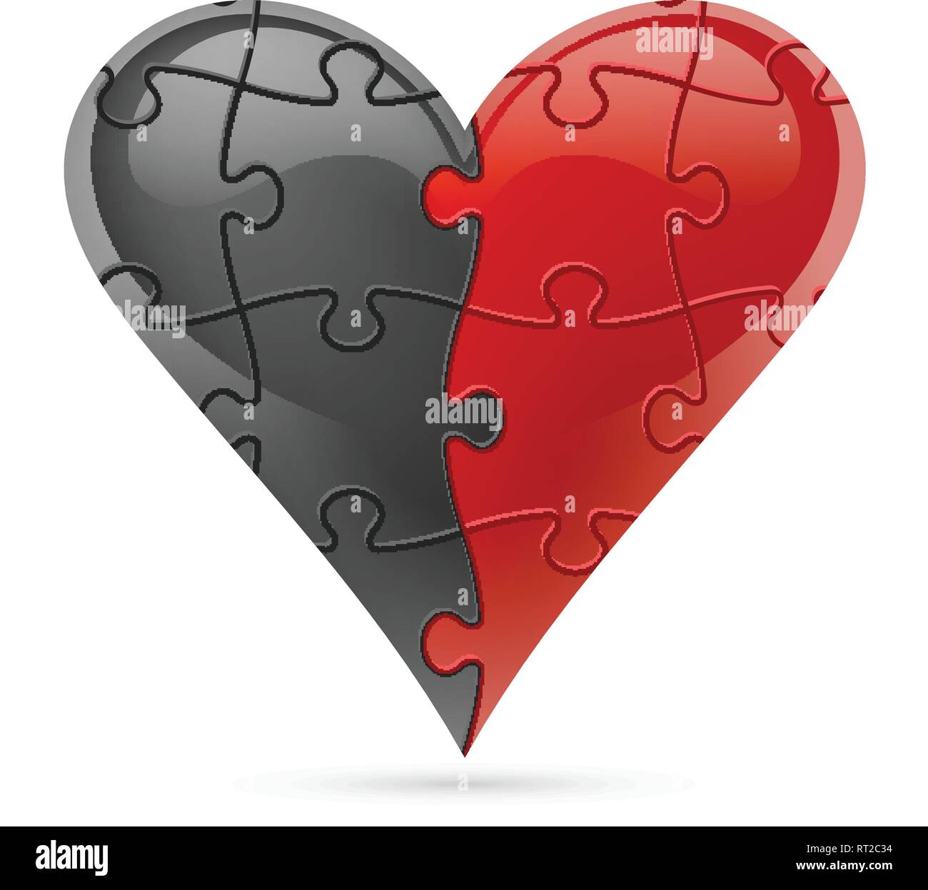 Puzzle heart. Vector illustration Stock Vector Image & Art - Alamy