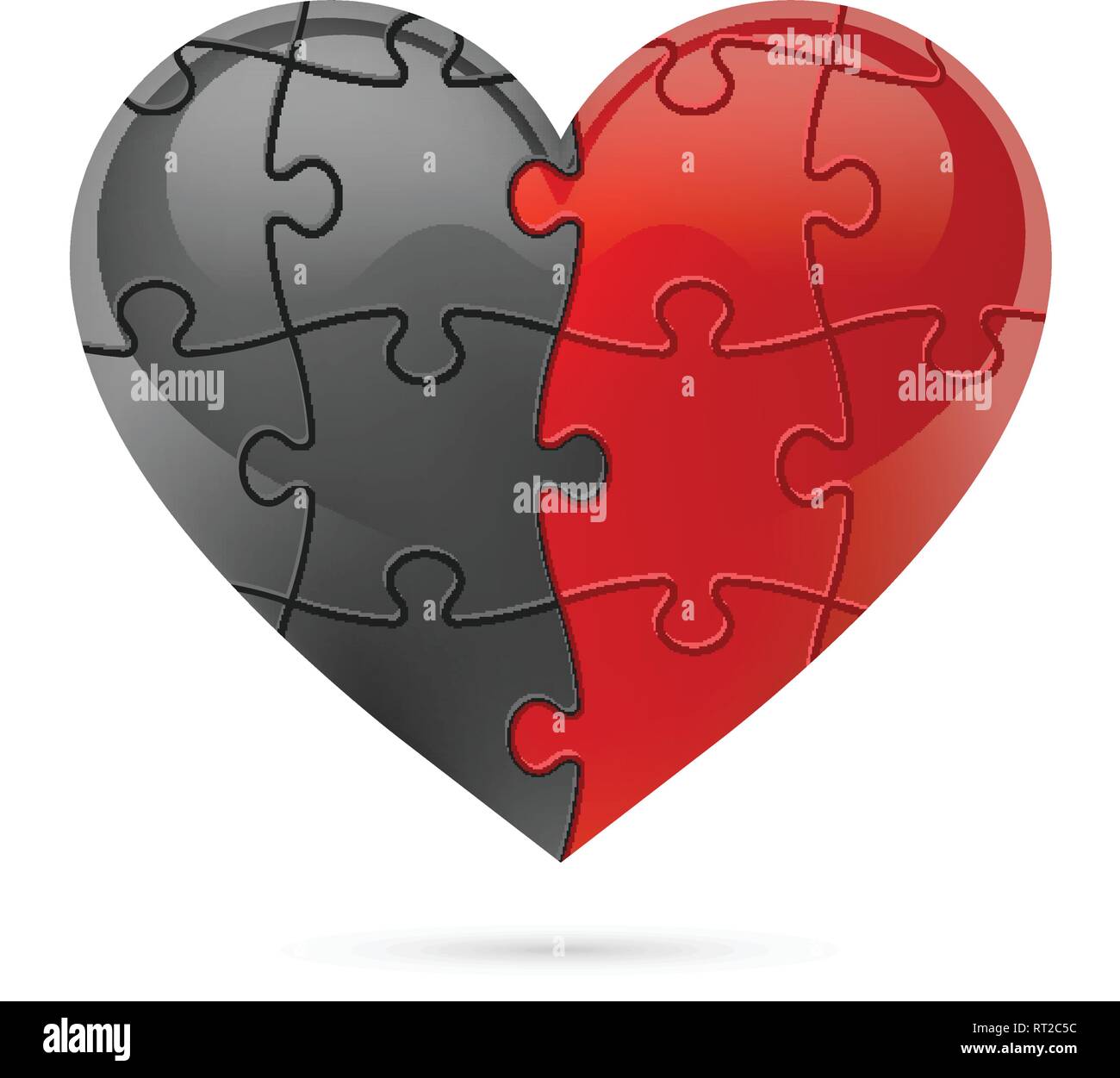 Puzzle heart. Vector illustration Stock Vector Image & Art - Alamy