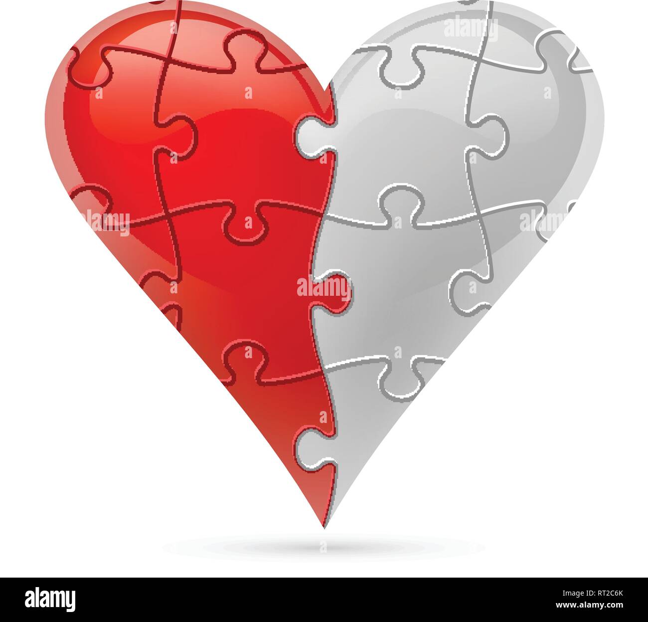 Puzzle heart. Vector illustration Stock Vector Image & Art - Alamy