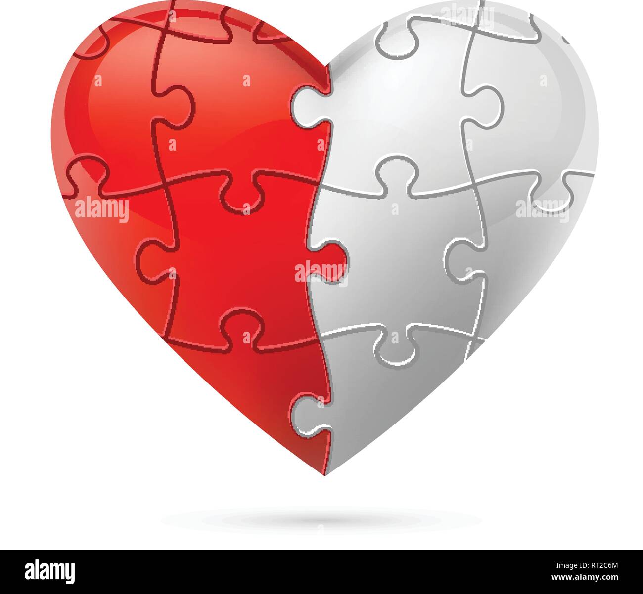 Puzzle heart. Vector illustration Stock Vector Image & Art - Alamy