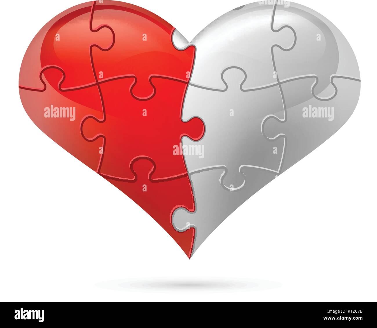 Puzzle heart. Vector illustration Stock Vector Image & Art - Alamy