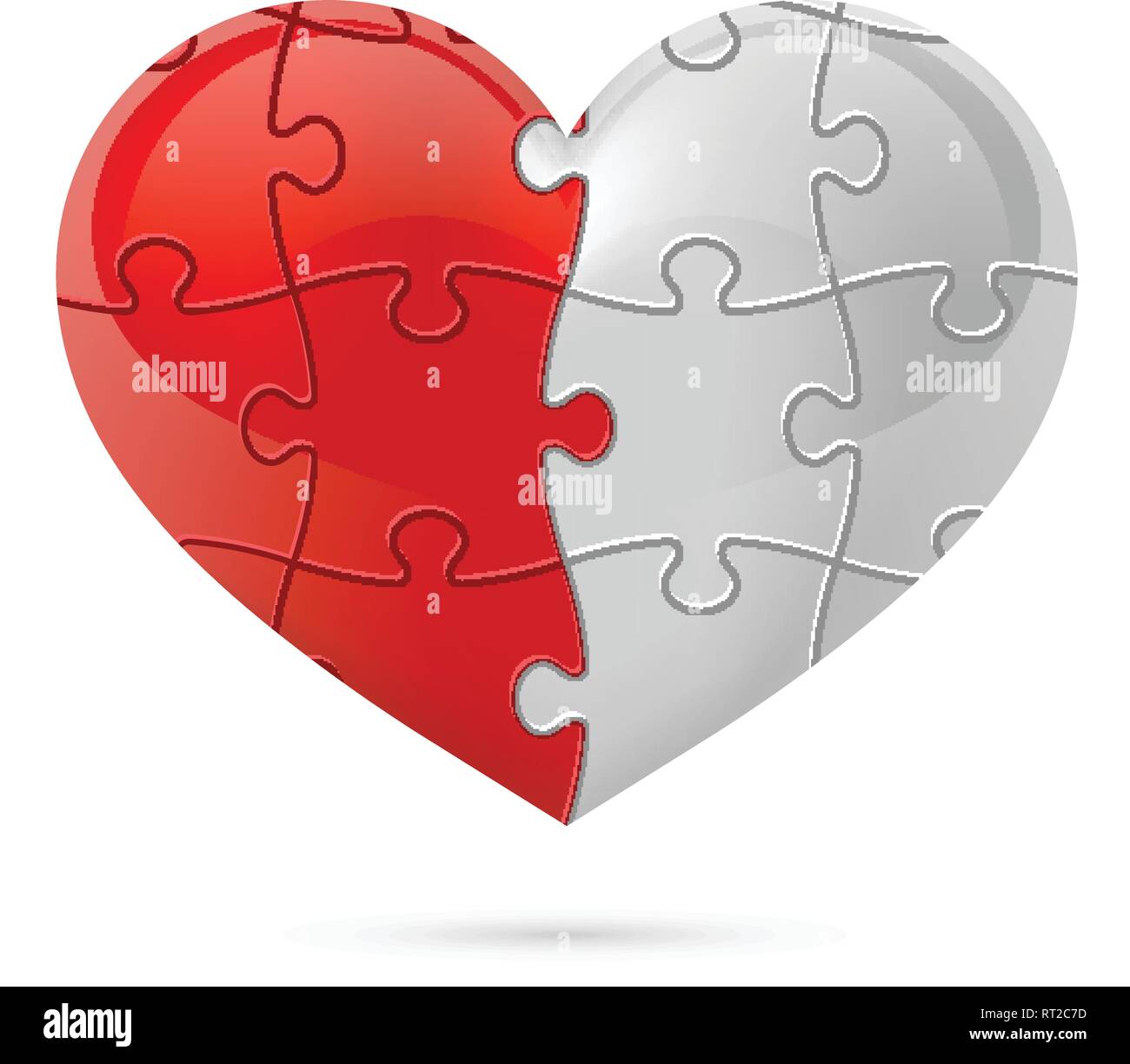 Puzzle heart. Vector illustration Stock Vector Image & Art - Alamy