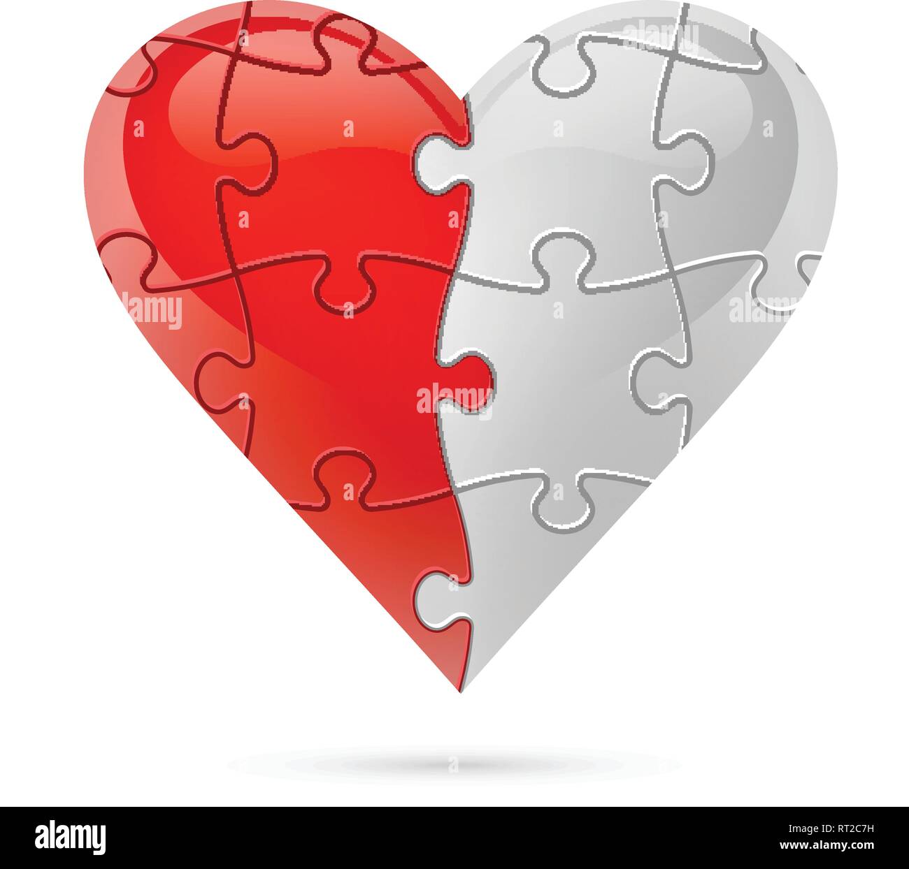 Puzzle heart. Vector illustration Stock Vector Image & Art - Alamy