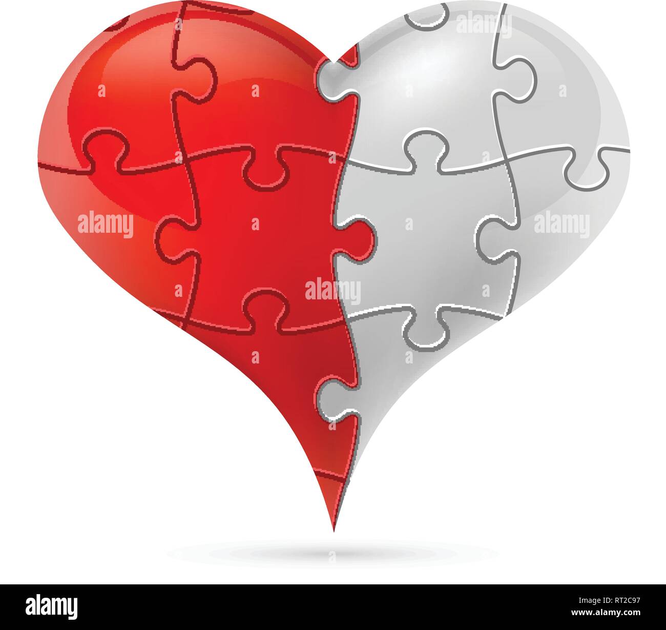 Puzzle heart. Vector illustration Stock Vector Image & Art - Alamy