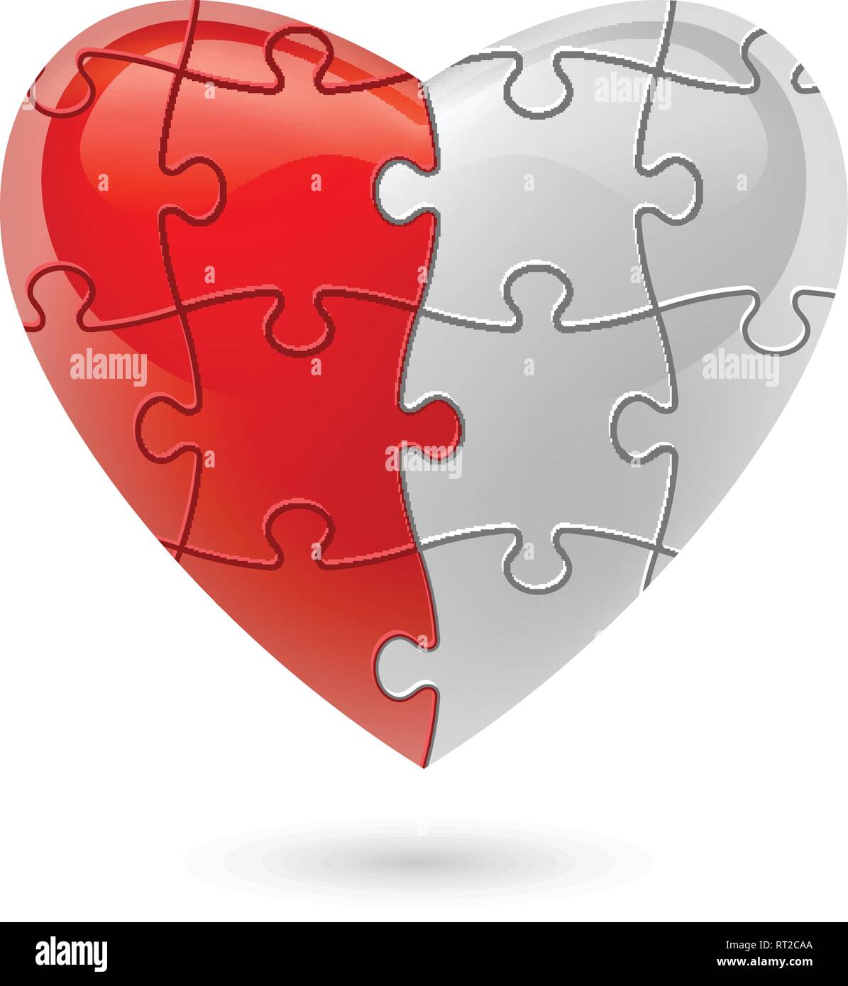 Puzzle heart. Vector illustration Stock Vector Image & Art - Alamy
