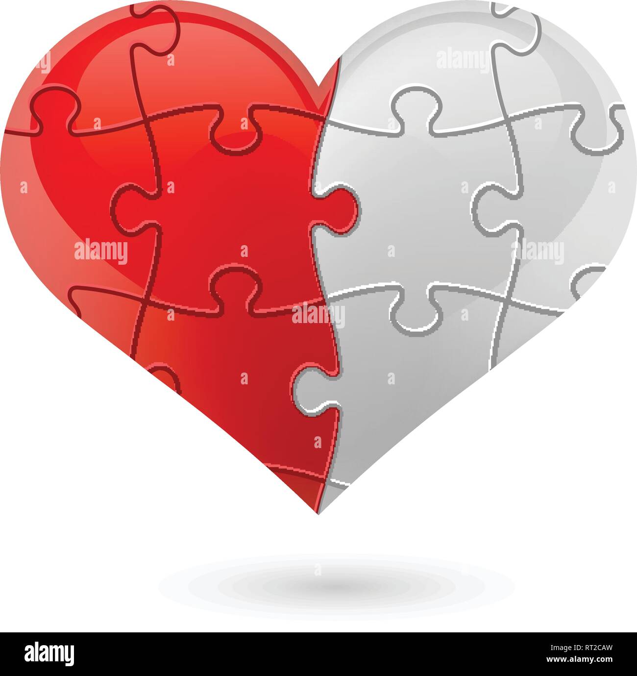 Puzzle heart. Vector illustration Stock Vector Image & Art - Alamy