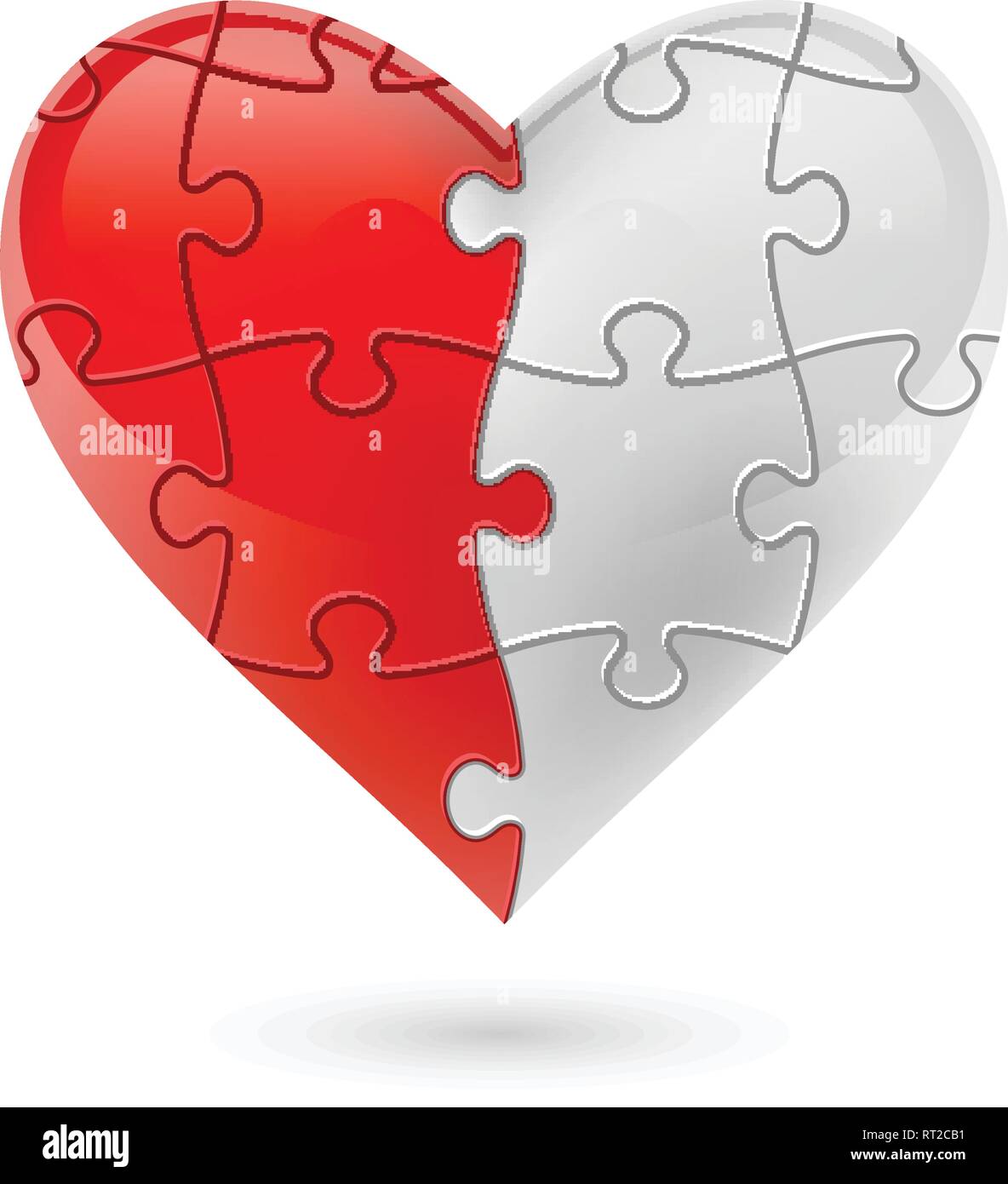 Puzzle heart. Vector illustration Stock Vector Image & Art - Alamy