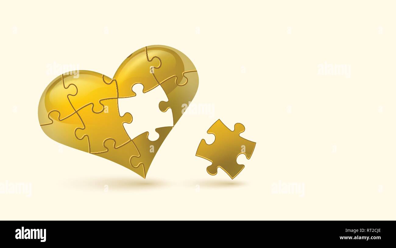 Puzzle heart. Vector illustration Stock Vector Image & Art - Alamy