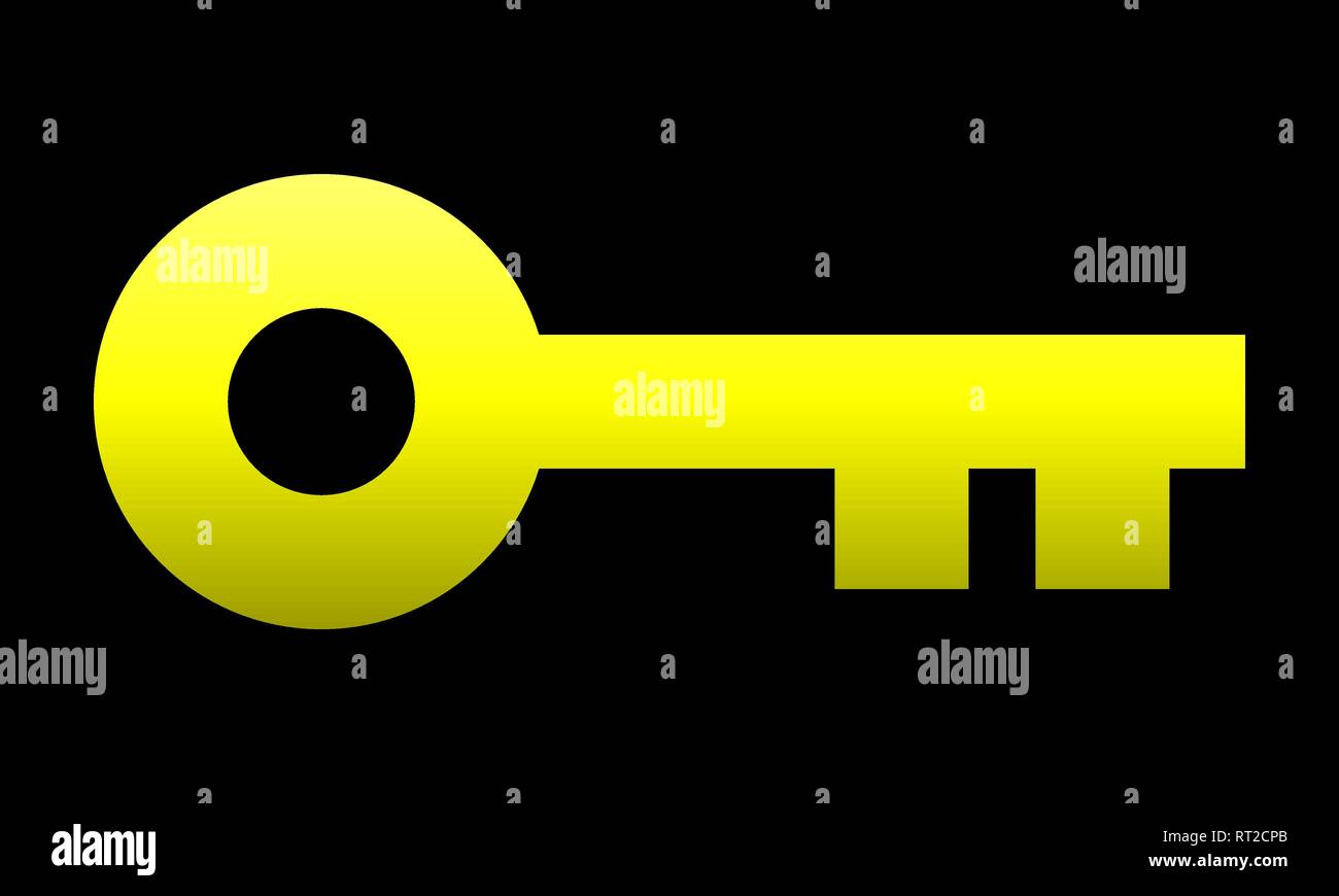 Key symbol icon - yellow gradient, isolated - vector illustration Stock ...