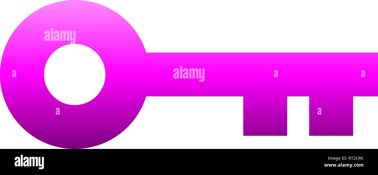 Key symbol icon - purple gradient, isolated - vector illustration Stock ...
