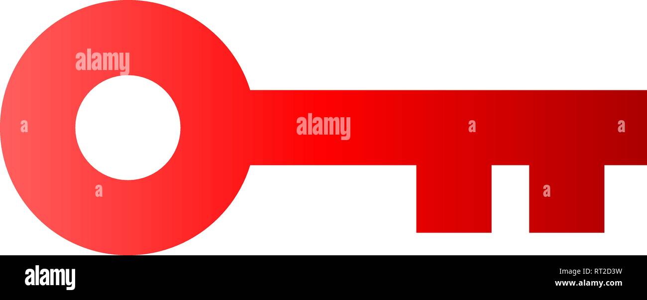 Key symbol icon - red gradient, isolated - vector illustration Stock ...