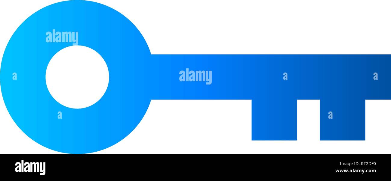Key symbol icon - blue gradient, isolated - vector illustration Stock ...