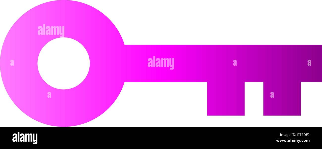 Key symbol icon - purple gradient, isolated - vector illustration Stock ...