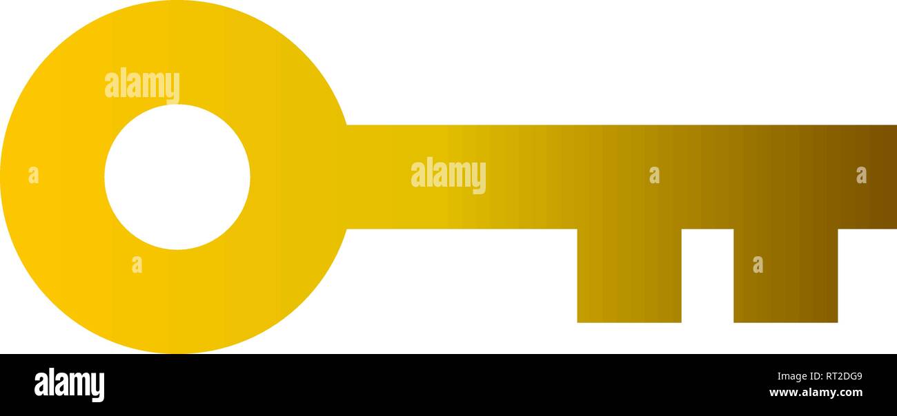 Key symbol icon - golden gradient, isolated - vector illustration Stock ...