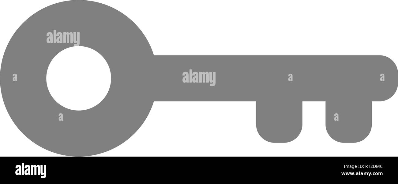 Key symbol icon - red simple, isolated - vector illustration Stock ...