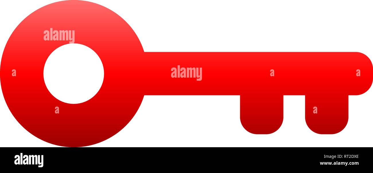 Key symbol icon - red gradient, isolated - vector illustration Stock ...