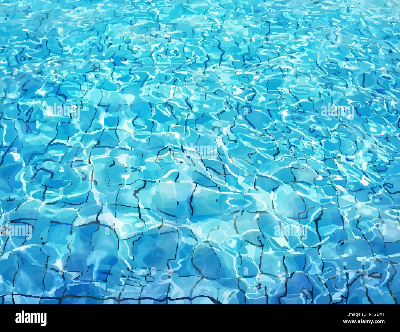 Swimming pool bottom caustics ripple and flow with waves background ...