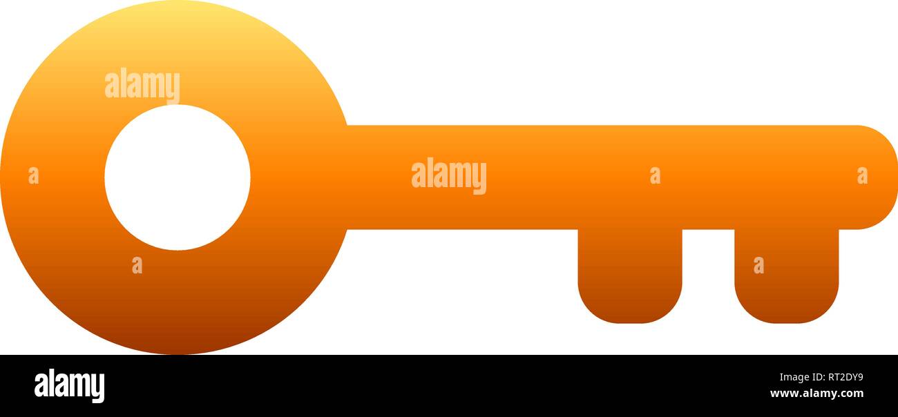 Key symbol icon - orange gradient, isolated - vector illustration Stock ...
