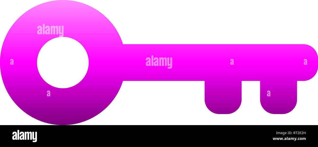 Key symbol icon - purple gradient, isolated - vector illustration Stock ...
