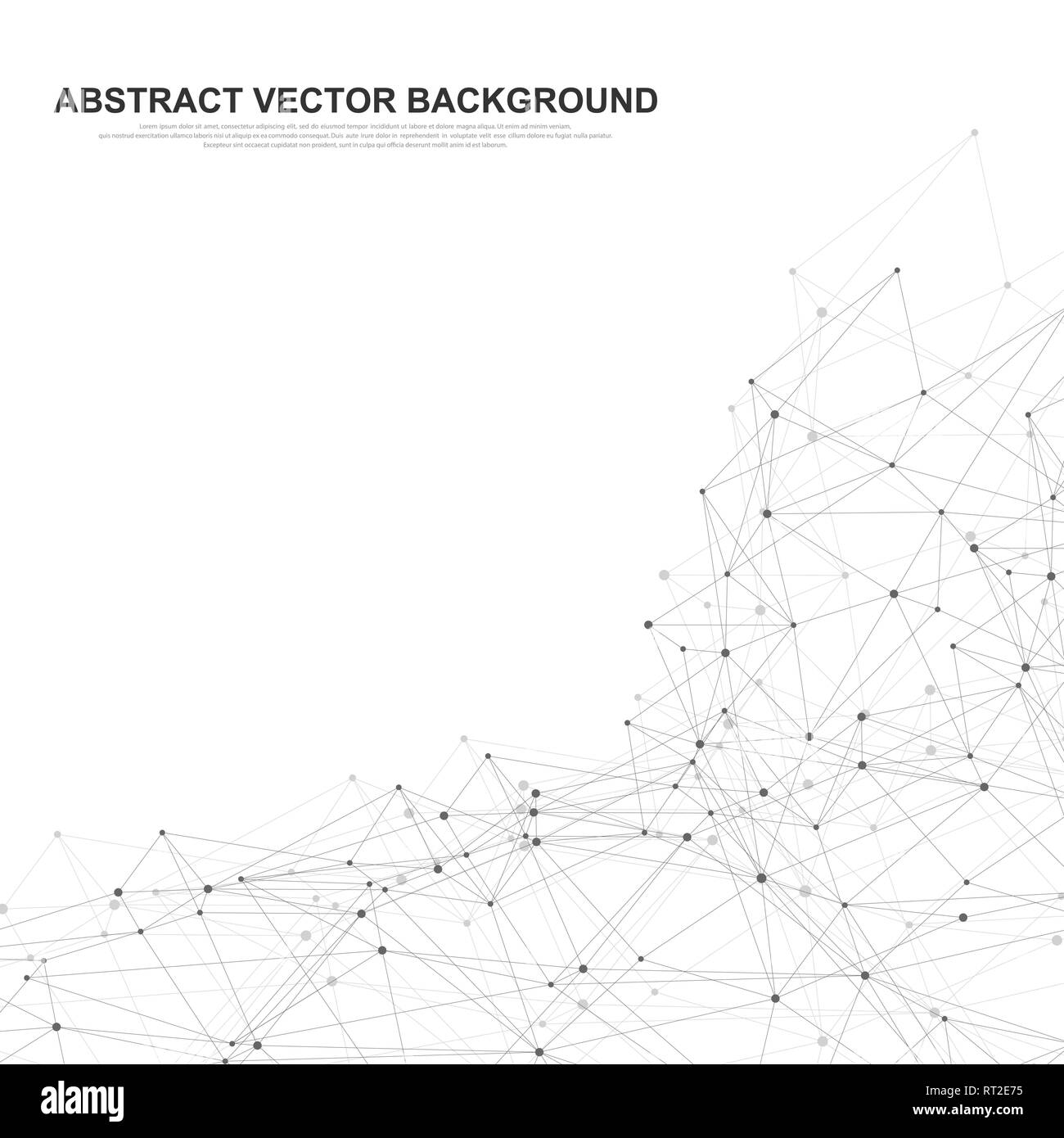 Abstract plexus background with connected lines and dots. Wave flow. Plexus geometric effect Big ...