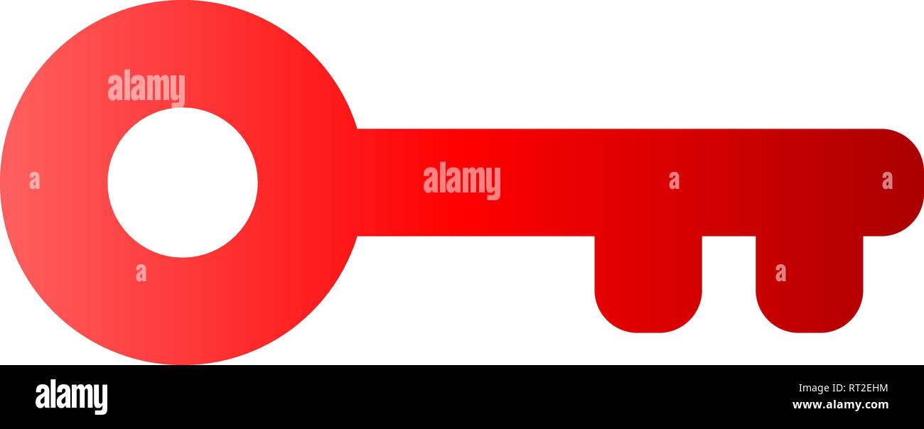 Key symbol icon - red gradient, isolated - vector illustration Stock ...