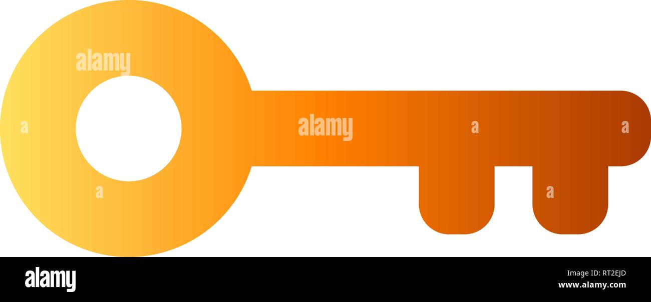 Key symbol icon - orange gradient, isolated - vector illustration Stock ...