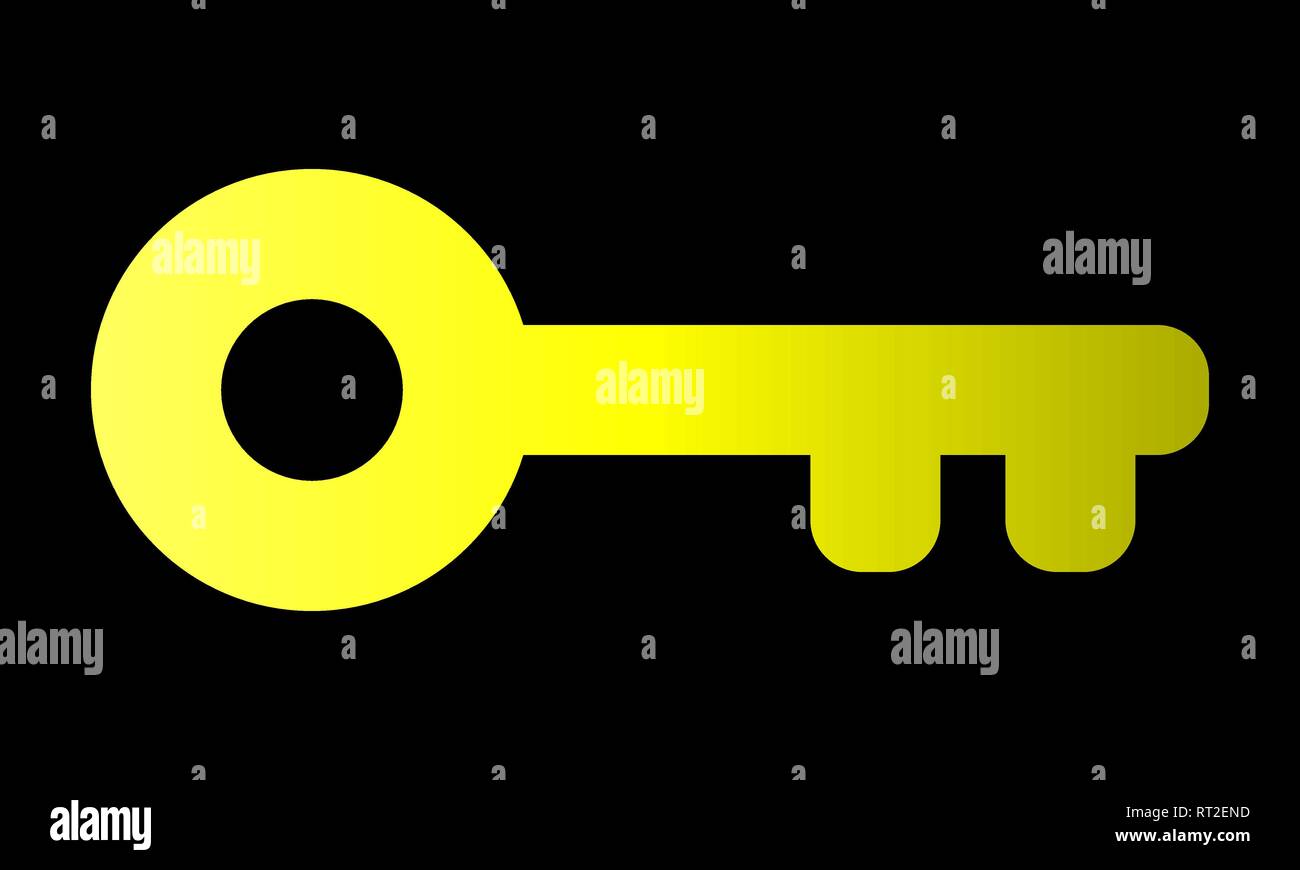 Key symbol icon - yellow gradient, isolated - vector illustration Stock ...