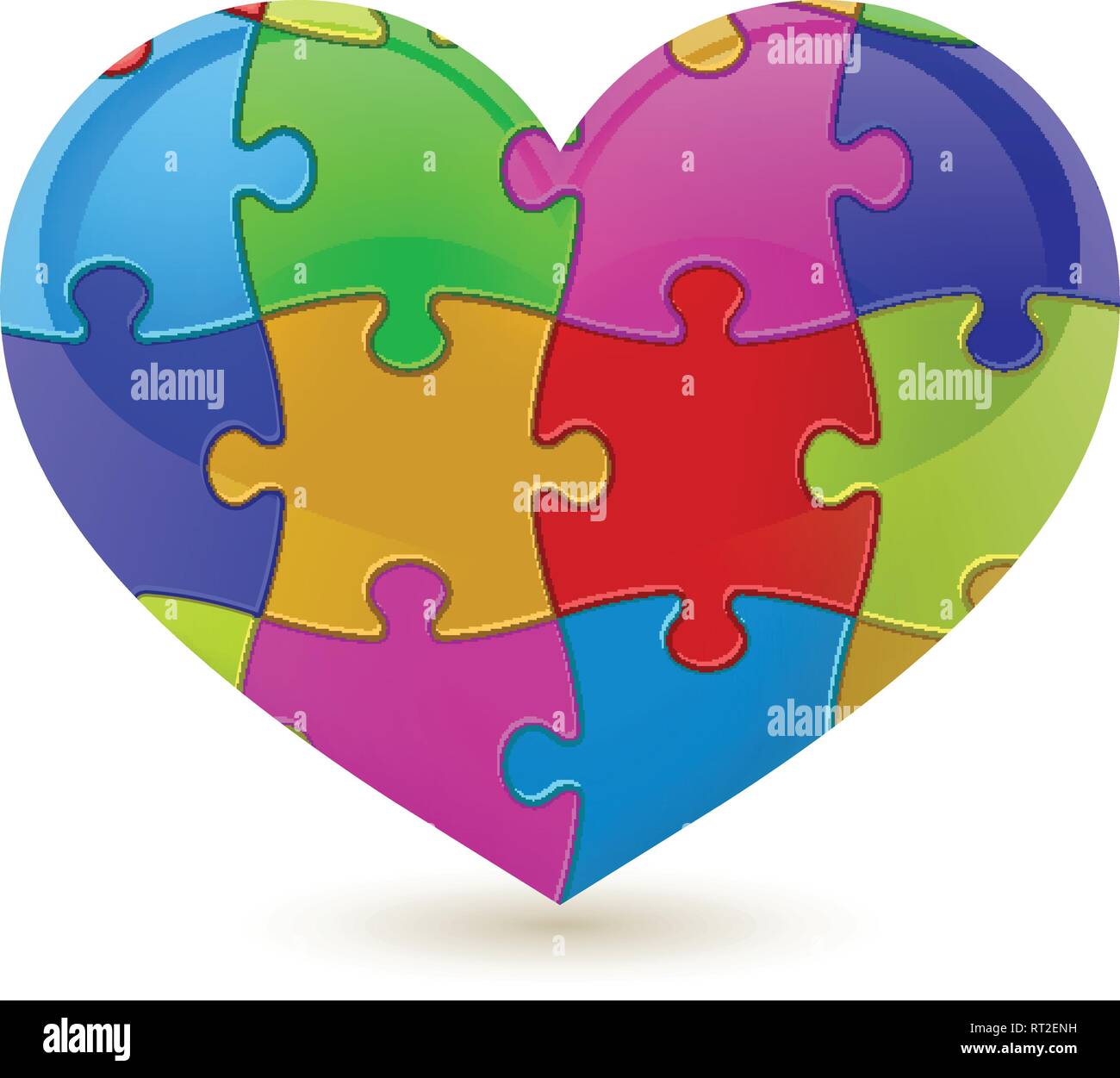 Puzzle heart. Vector illustration Stock Vector Image & Art - Alamy