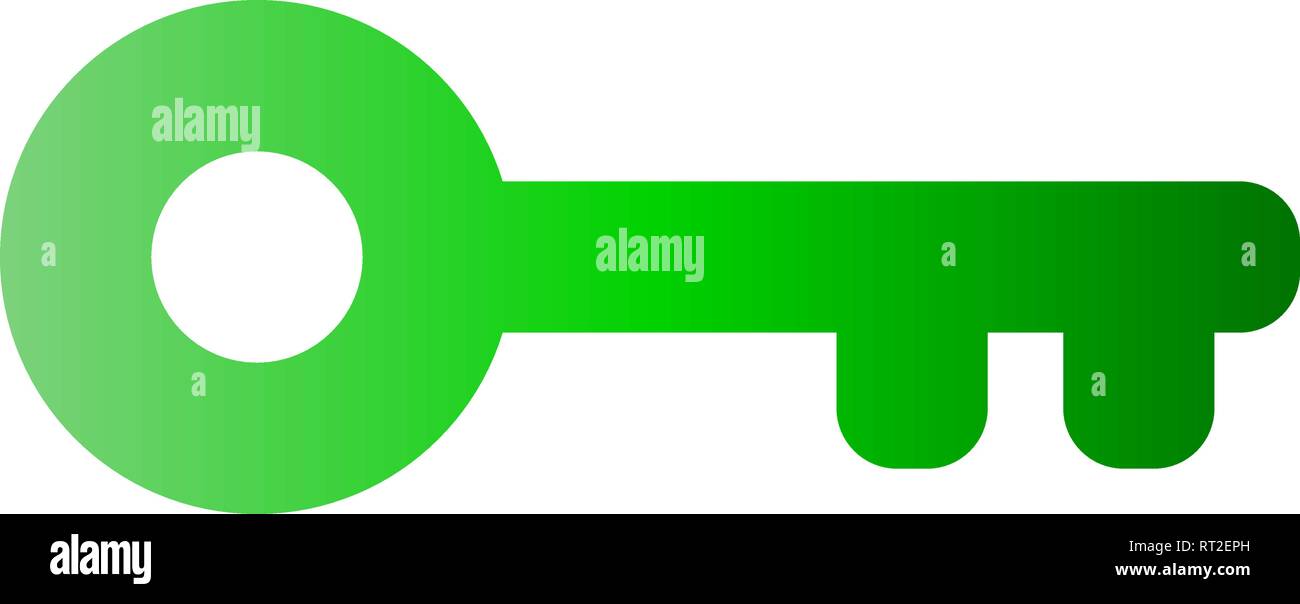 Key symbol icon - green gradient, isolated - vector illustration Stock ...