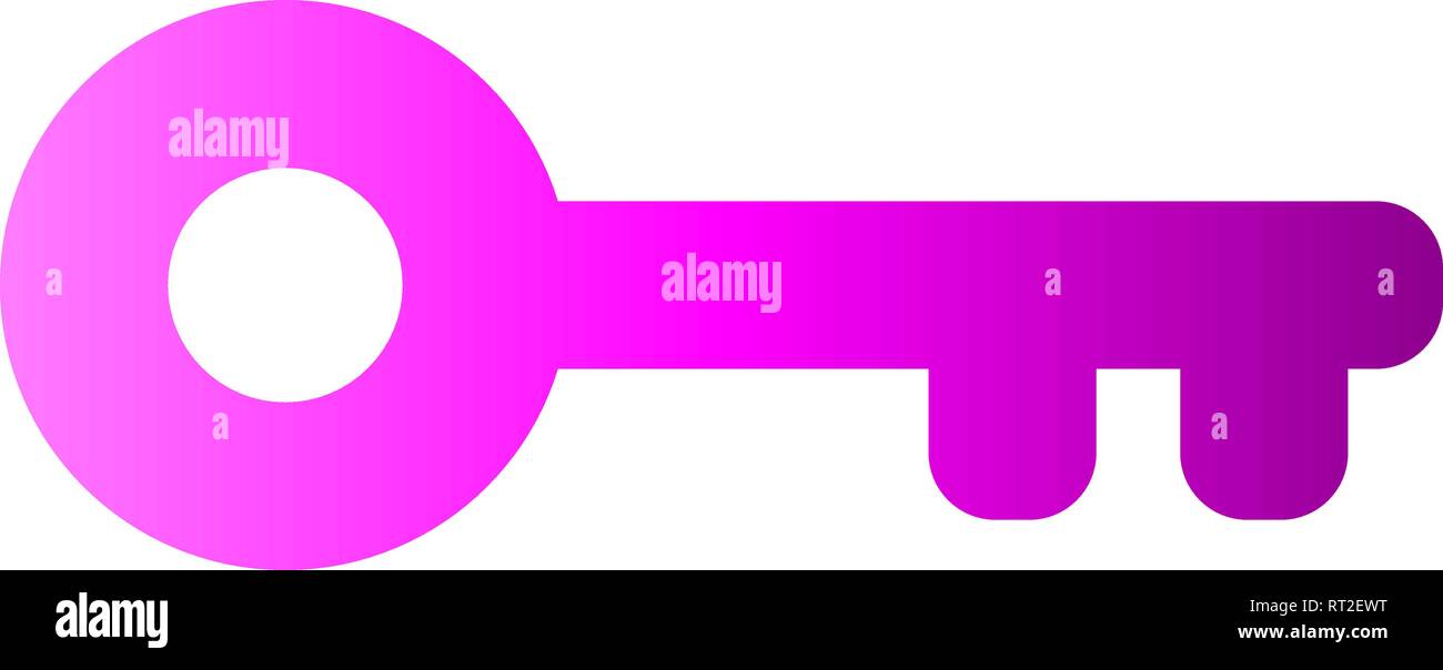 Key symbol icon - purple gradient, isolated - vector illustration Stock ...