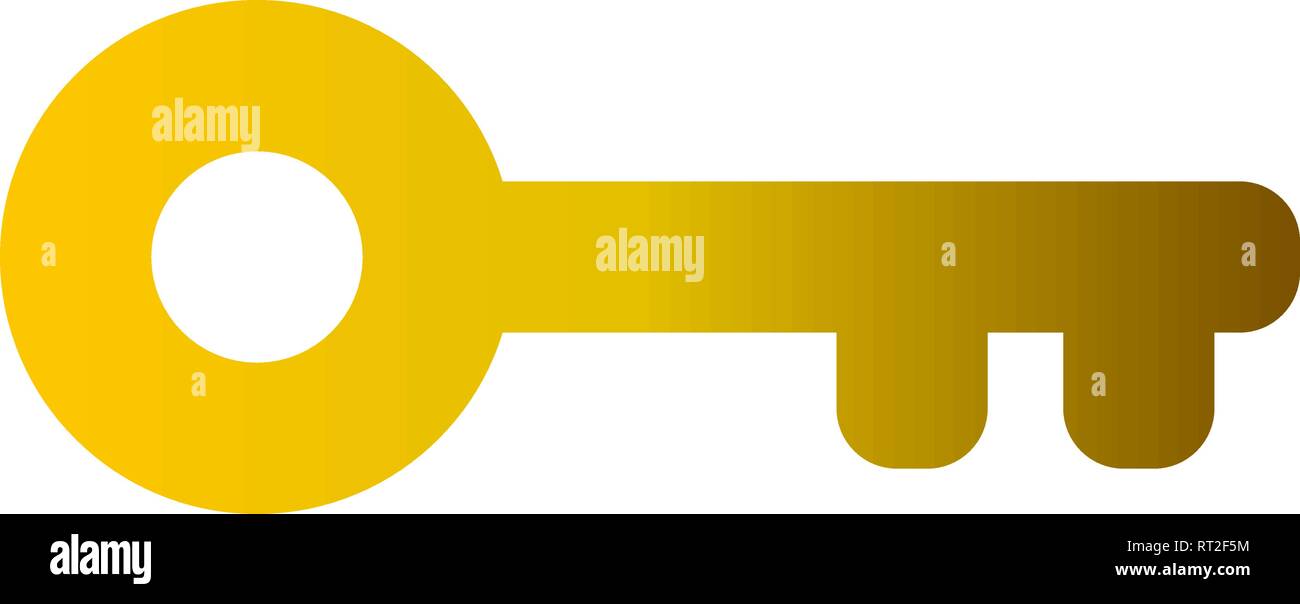 Key symbol icon - golden gradient, isolated - vector illustration Stock ...