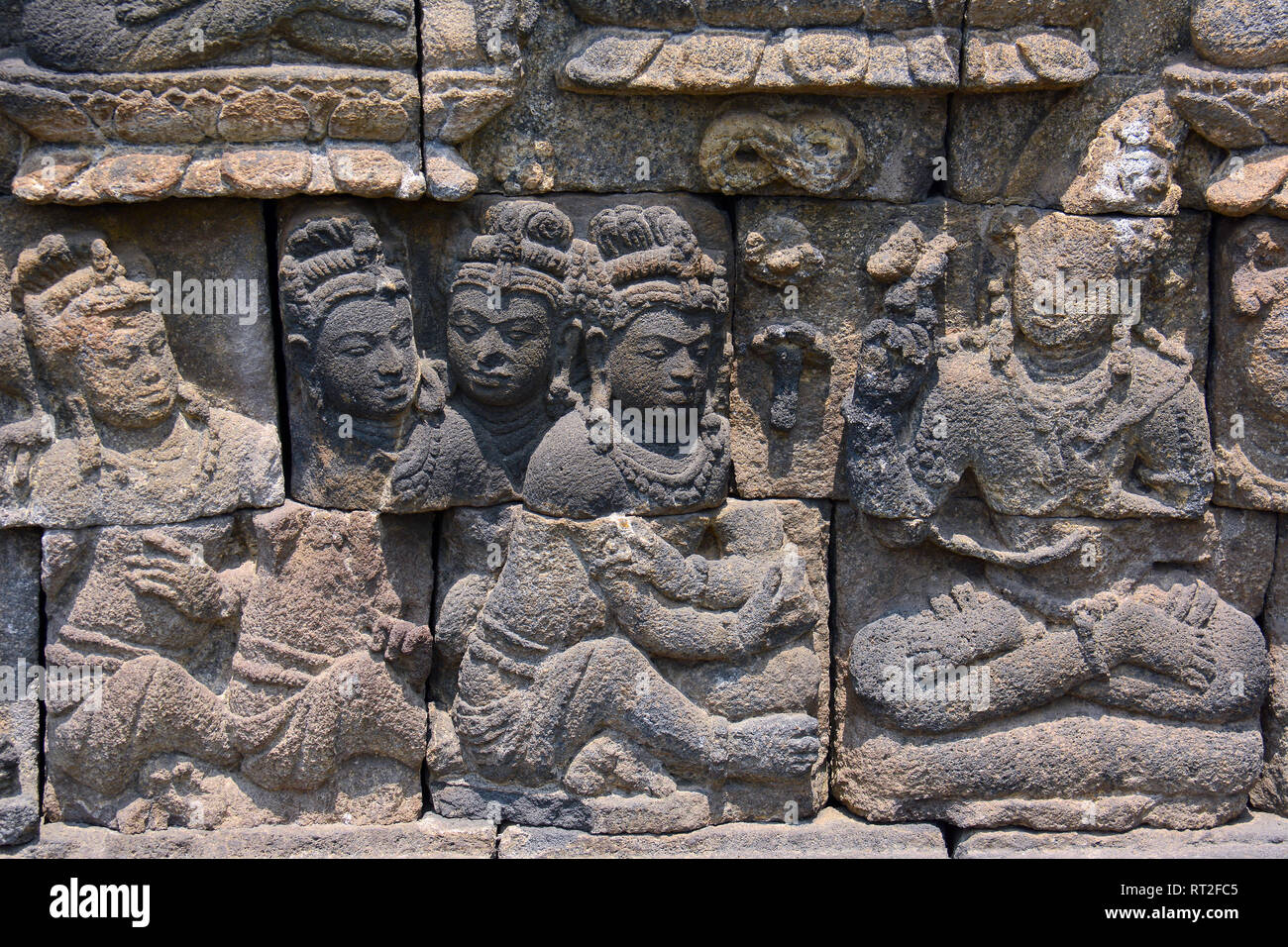 Mahayana Buddhist Temple (9th century), Borobudur, Central Java ...