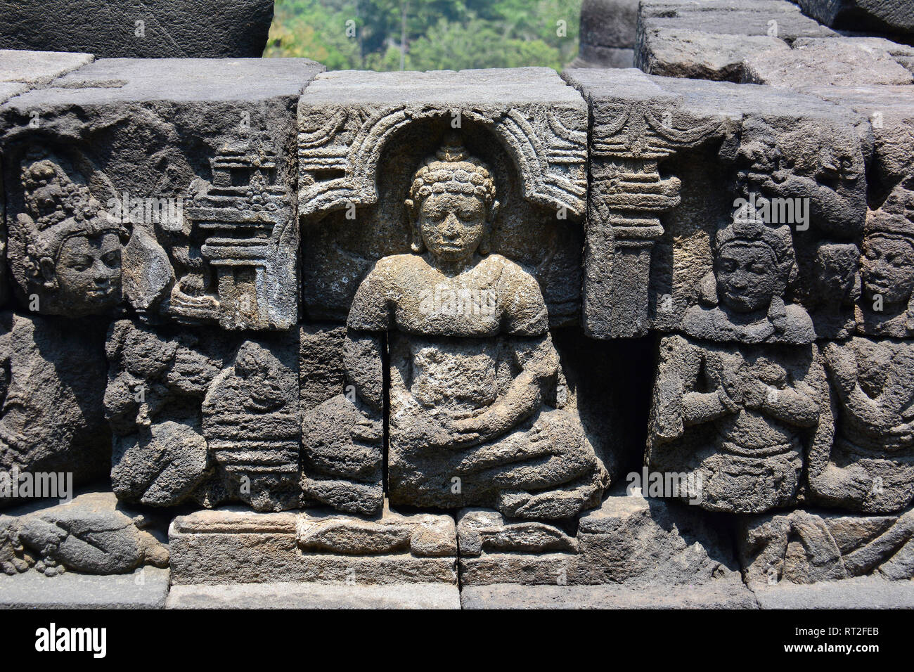 Mahayana Buddhist Temple (9th century), Borobudur, Central Java ...