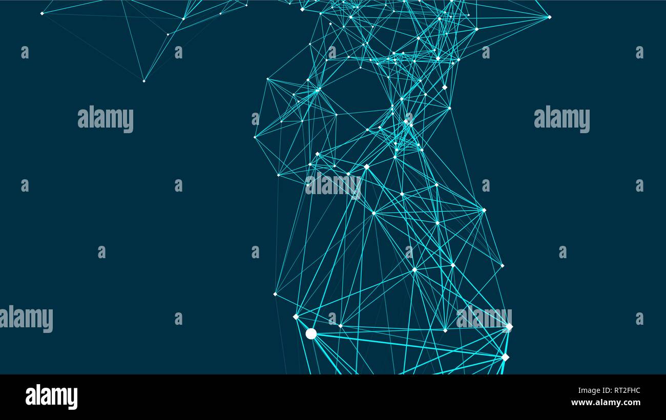 Abstract connections are in space. Background with connecting dots and lines. Connection ...