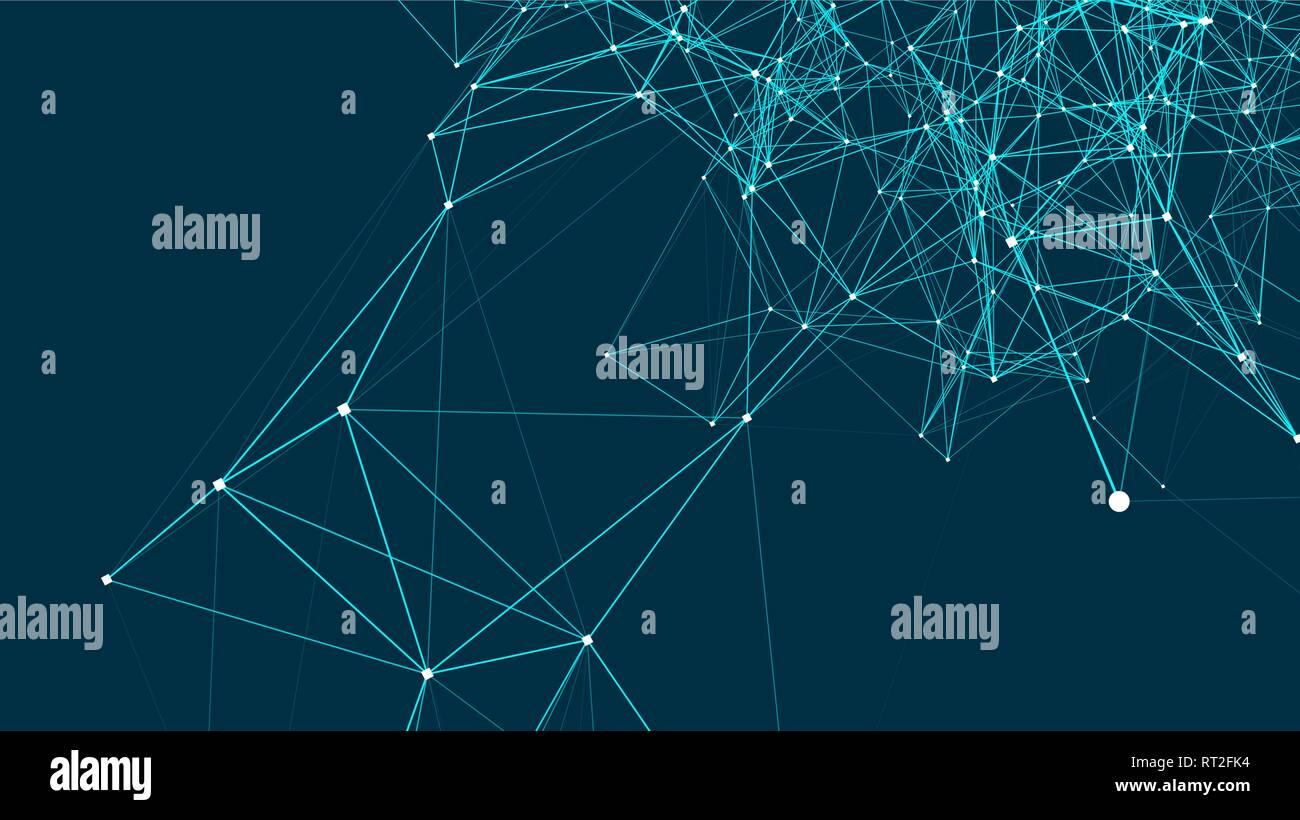 Abstract Connections Are In Space Background With Connecting Dots And Lines Connection