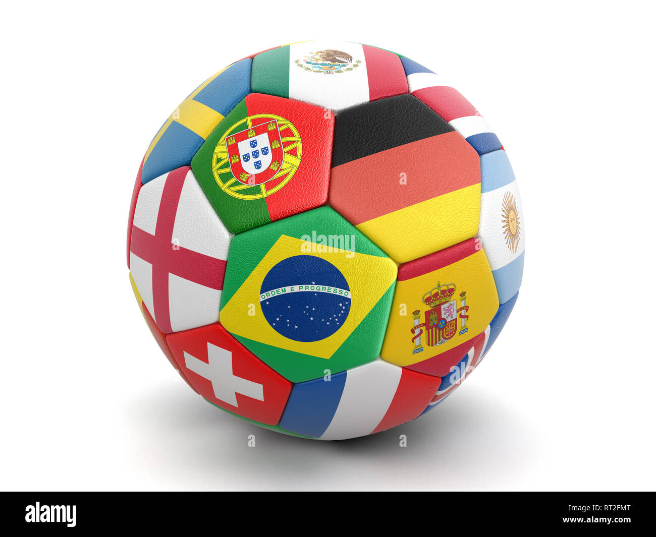 Soccer football with flags. Image with clipping path Stock Photo - Alamy