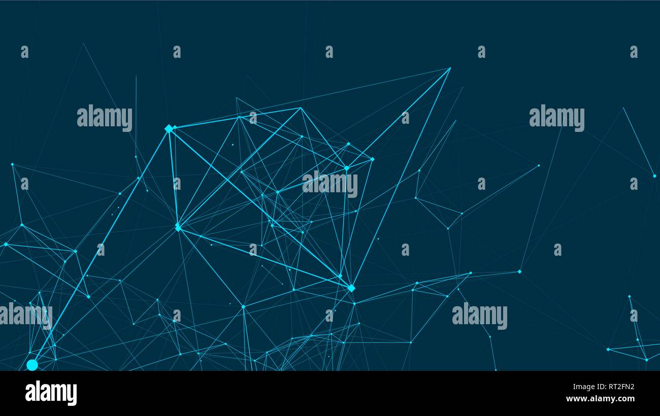 Abstract Connections Are In Space Background With Connecting Dots And Lines Connection