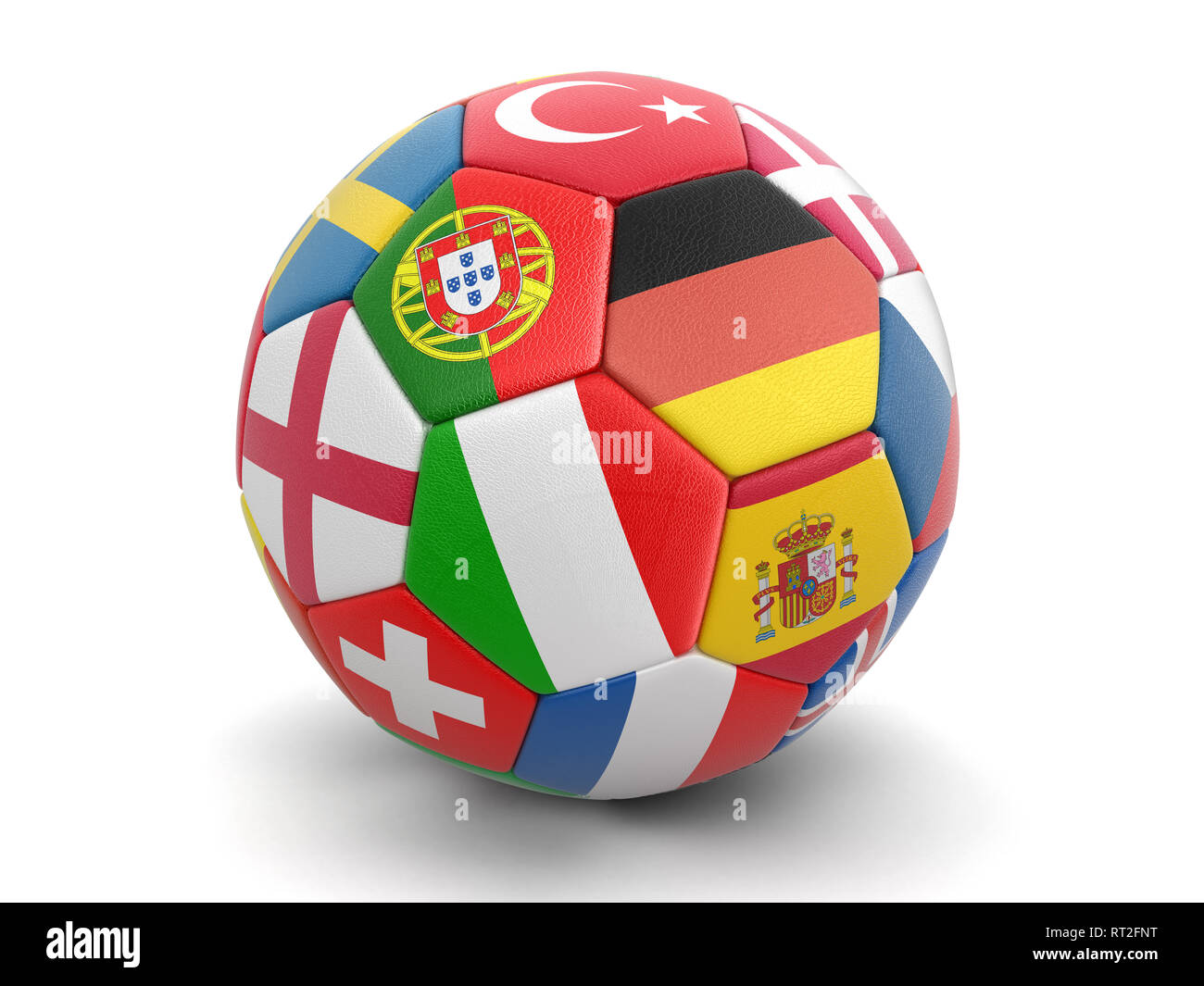 Soccer football with flags. Image with clipping path Stock Photo - Alamy
