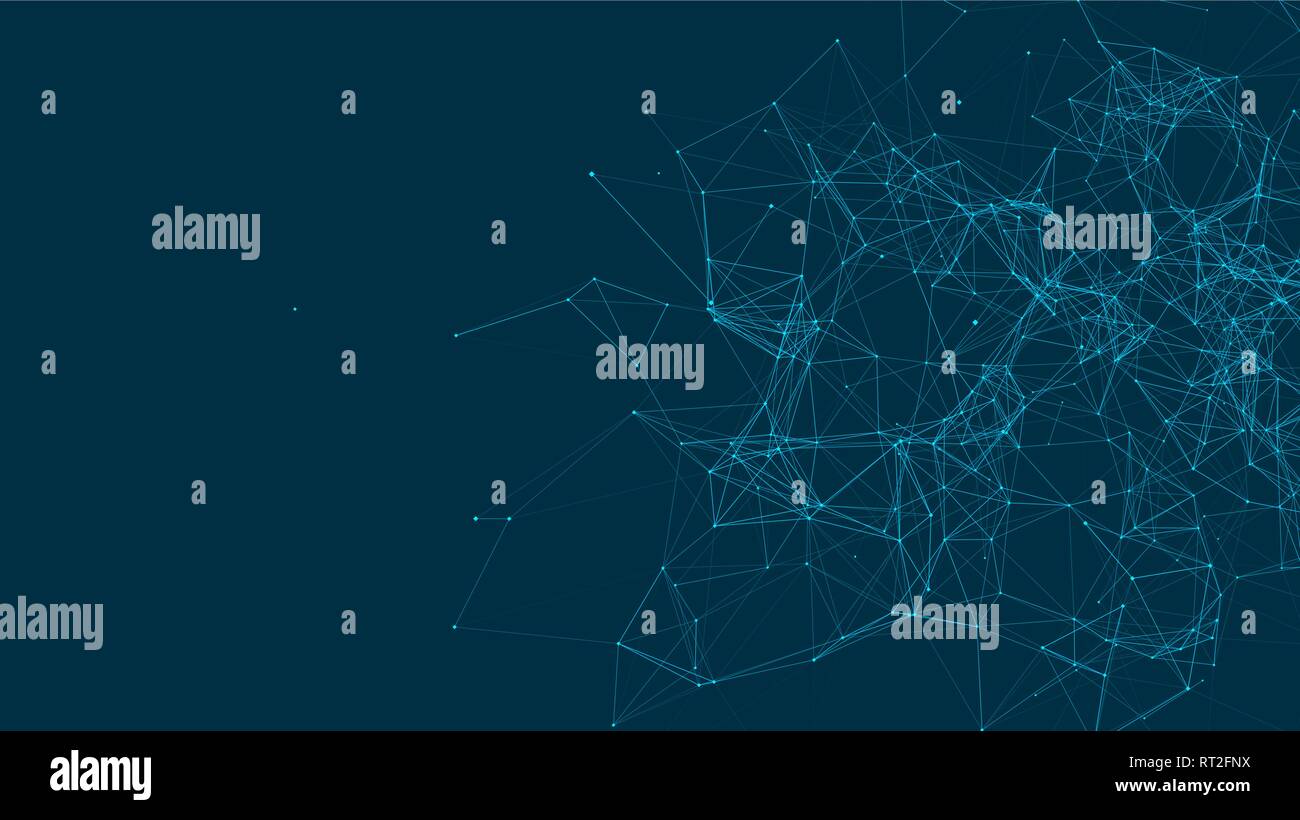 Abstract Connections Are In Space Background With Connecting Dots And Lines Connection