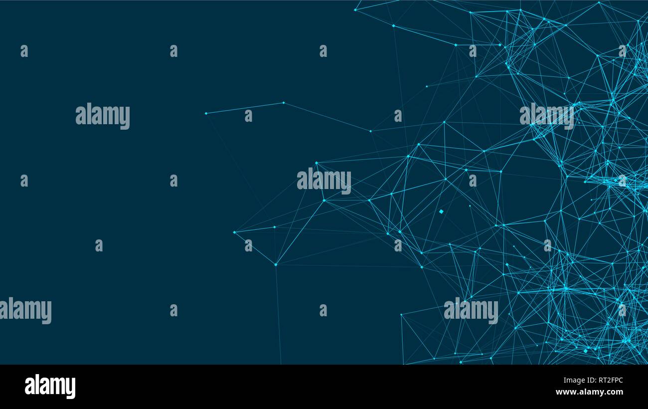 Abstract connections are in space. Background with connecting dots and ...