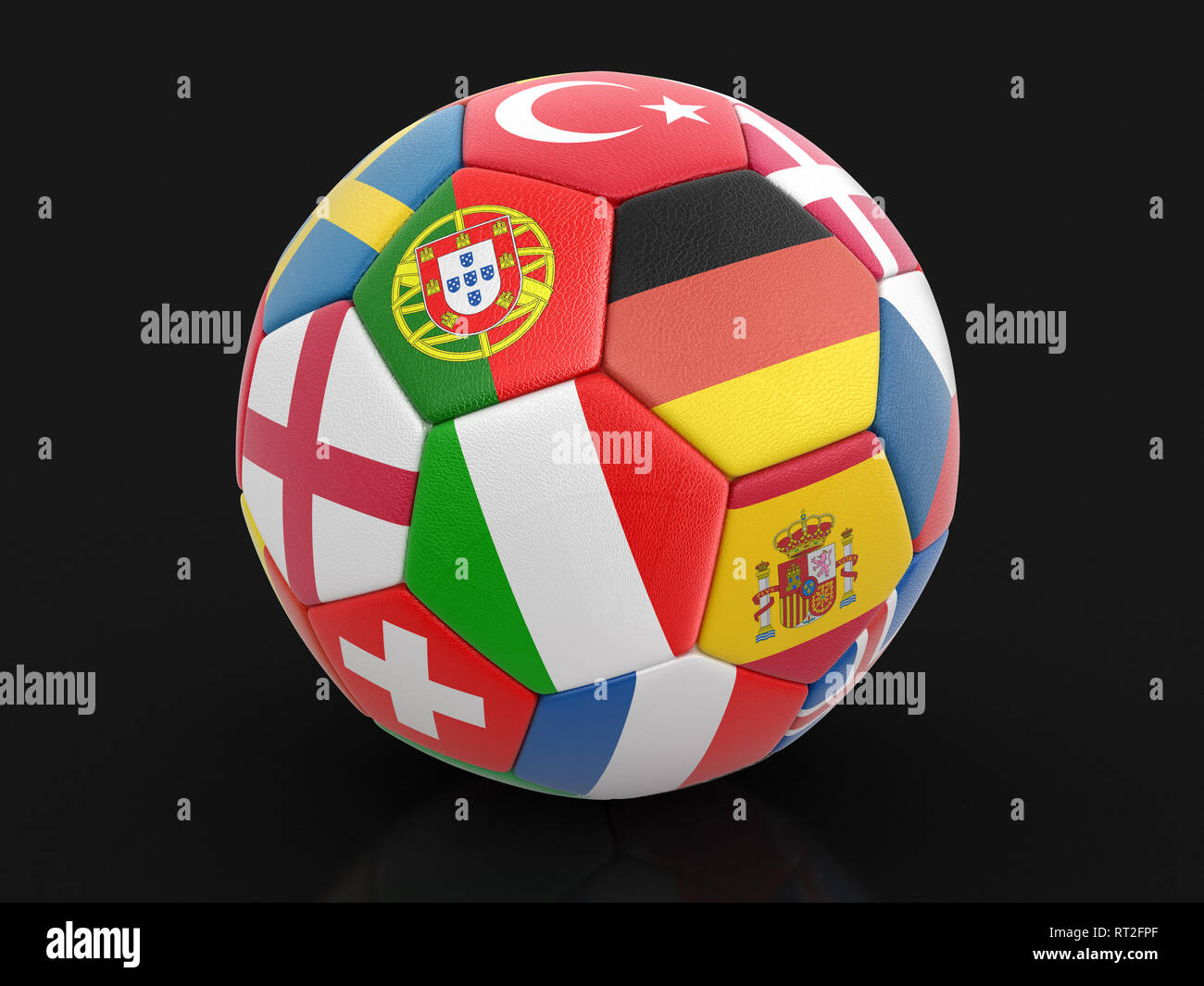 Soccer football with flags. Image with clipping path Stock Photo - Alamy