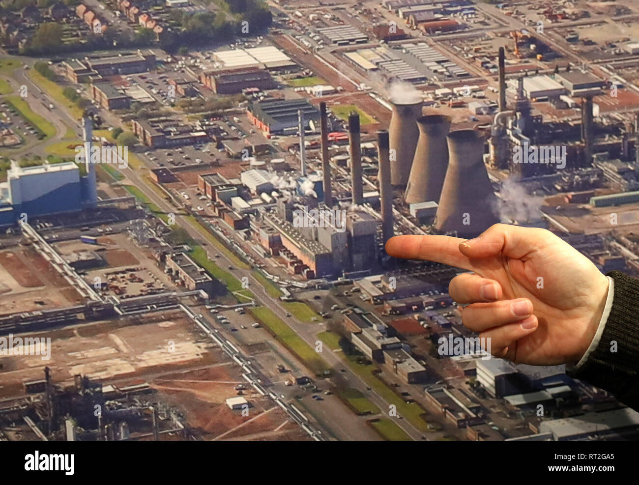 B and C power stations are pointed out on a photograph of the site at ...