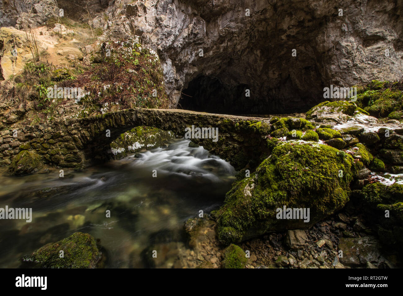 pretty small bridge in Rakov Škocjan Stock Photo - Alamy