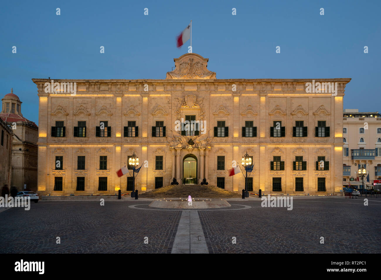 the Auberge de Castille (Maltese: Il-Berġa ta' Kastilja) in Valletta ...